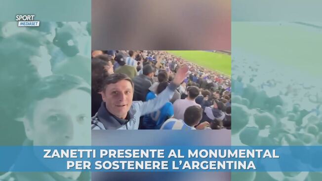 Zanetti presente al Monumental a sostenere l'Argentina - SportMediaset ...