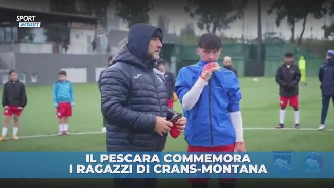 Il Pescara commemora i ragazzi di Crans-Montana